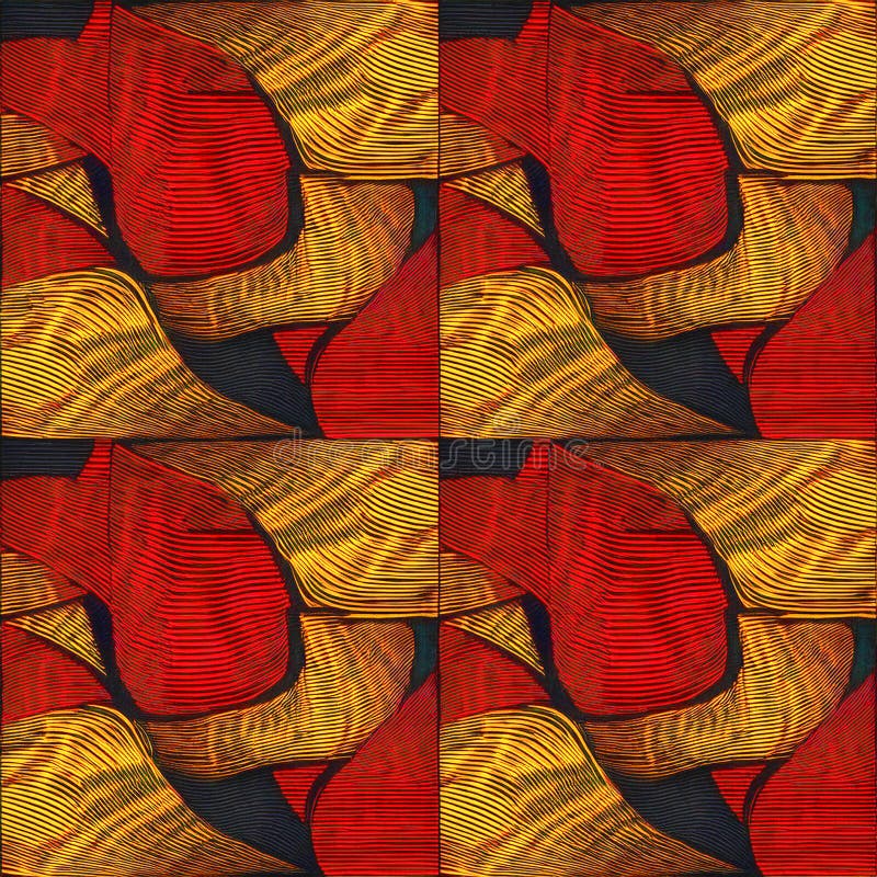 Seamless African Kente Fabrics Textures - Pattern 4k Stock Illustration ...