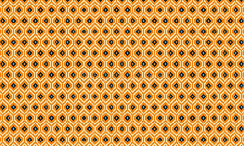 Seamless African Pixel Pattern with Hexagonal and Diamond Tribal Motifs Stock Illustration ...