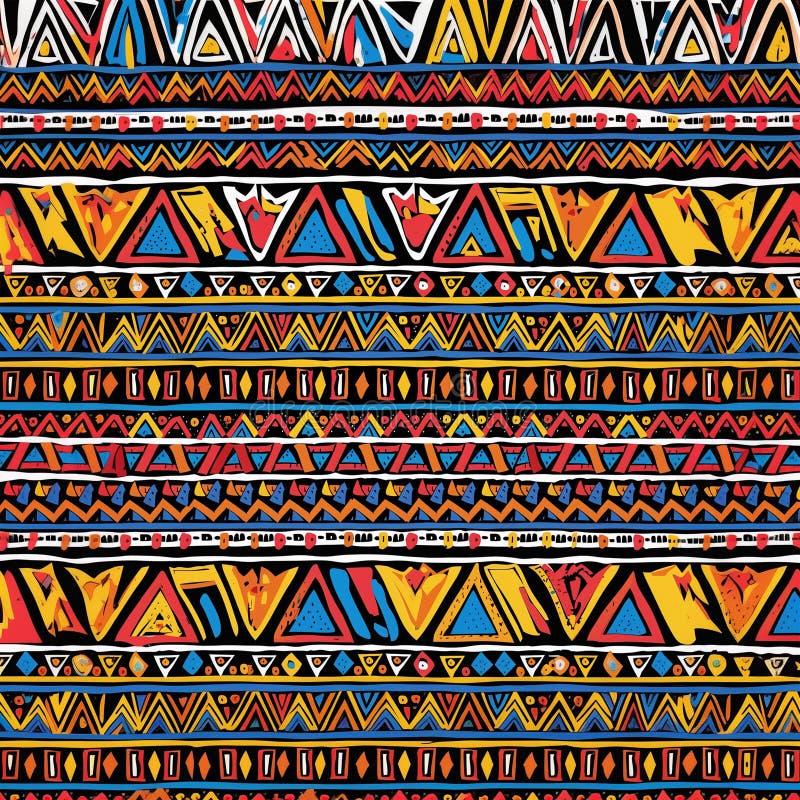 Seamless African Tribal Design High-Resolution Geometric Pattern with ...