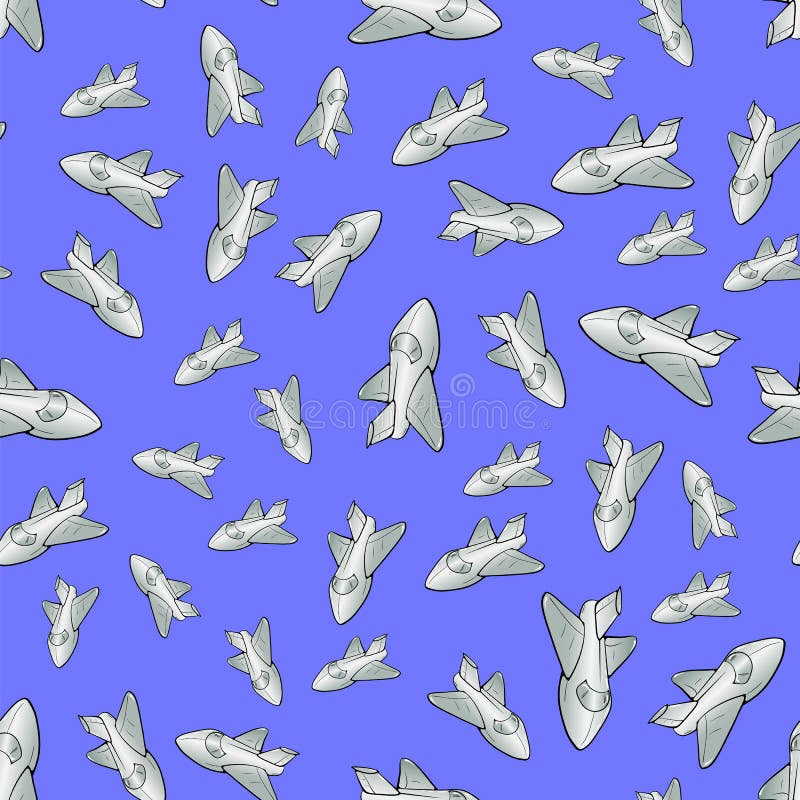 Seamless Aircraft Blue Background Stock Vector - Illustration of blue ...