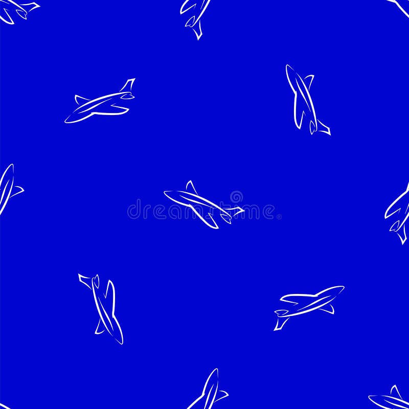 Seamless Aircraft Blue Background Stock Vector - Illustration of move ...