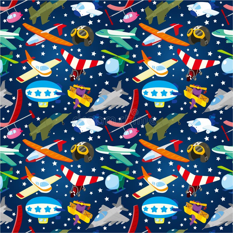 Seamless airplane pattern stock vector. Illustration of flying - 19547383