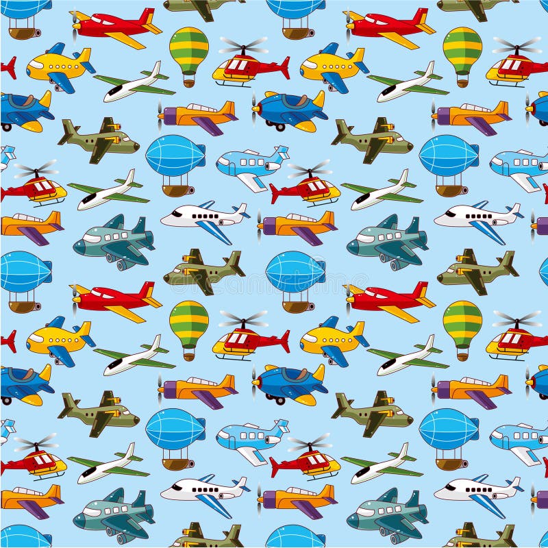 Seamless airplane pattern stock vector. Illustration of collage - 21169987