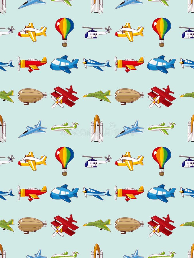 Seamless airplane pattern stock vector. Illustration of color - 28244003
