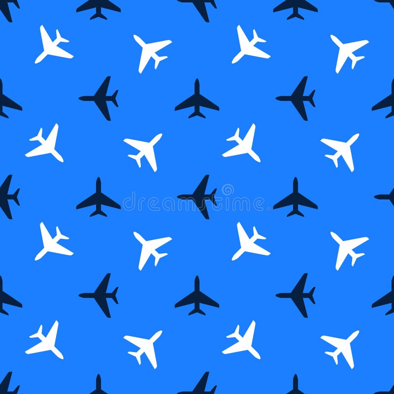 Seamless Aircraft Blue Background Stock Vector - Illustration of move ...