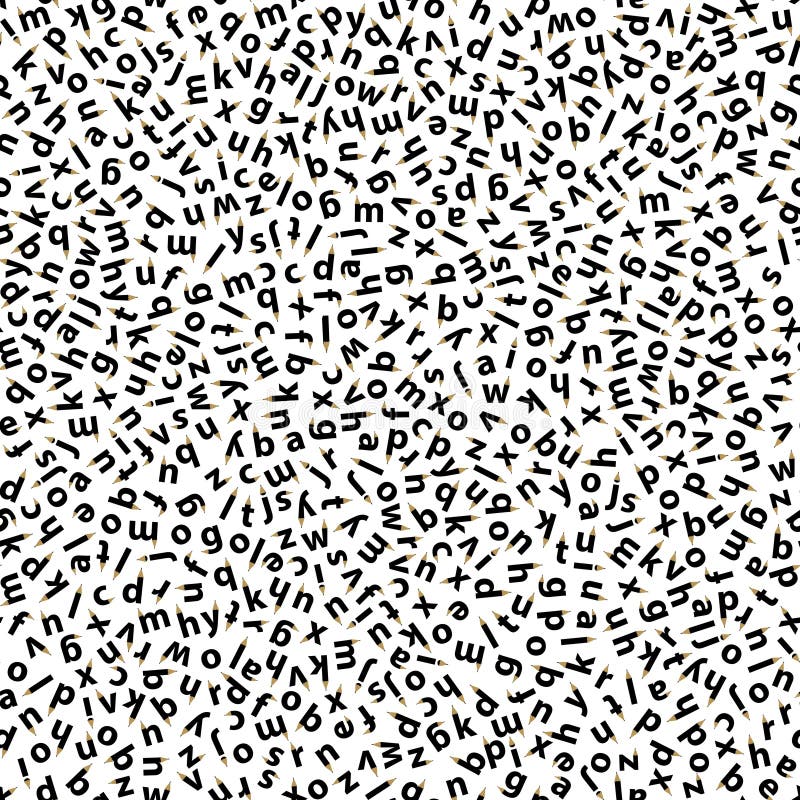 Seamless Vector Black on White Letters Pattern Stock Vector ...