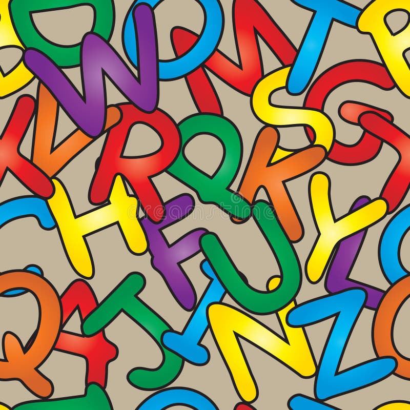Seamless Alphabet Pattern stock vector. Illustration of colorful - 23279355