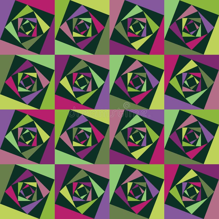 Seamless Alternating Rotating Triangle Square Op Art Pattern Stock ...
