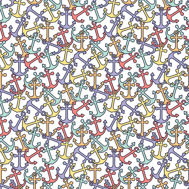 Seamless Anchor Pattern and Background Vector Illustration Stock Vector ...