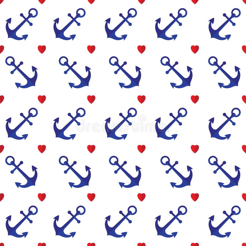 Seamless Anchor Pattern. Vector Illustration Decorative Design Stock ...