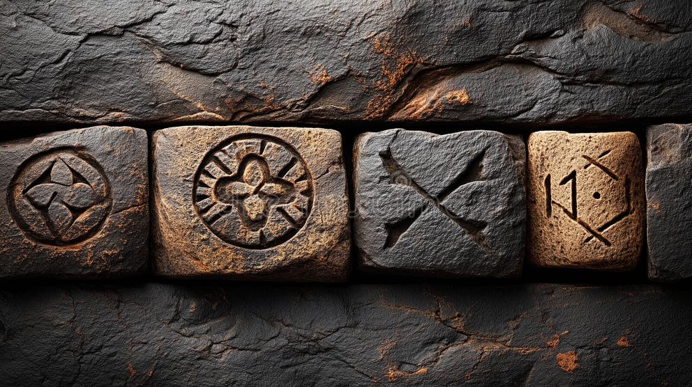 Seamless Ancient Wall Relief Pattern with Claw Marks and Primitive Bone ...