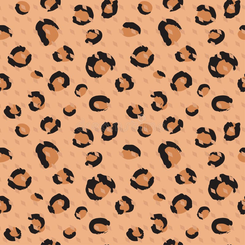 Seamless Animal Cheetah Pattern with Dots. Stock Vector - Illustration ...