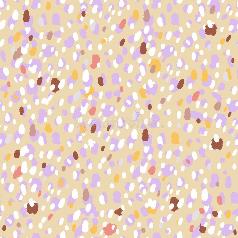 Seamless Animal Hand Drawn Dots Pattern. Wild Artistic Abstract Stain ...