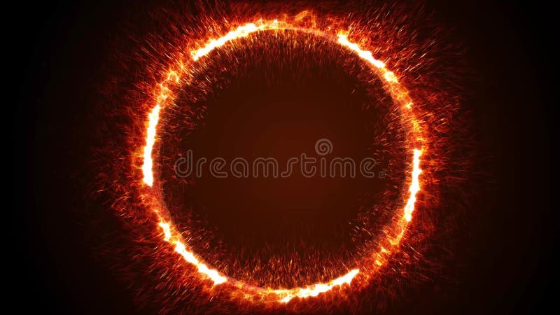 Seamless Animation of Abstract Ring of Fire Flame Fireworks Burning ...