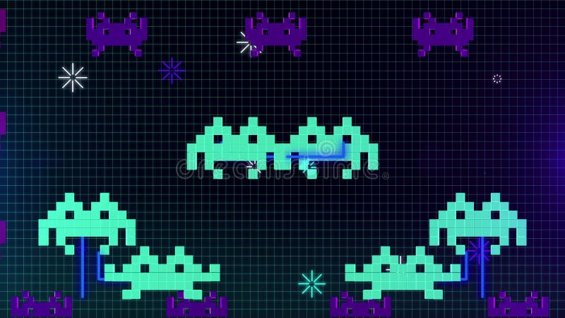 Pixel Art Game Over. Alpha Channel Stock Footage - Video of gamer ...