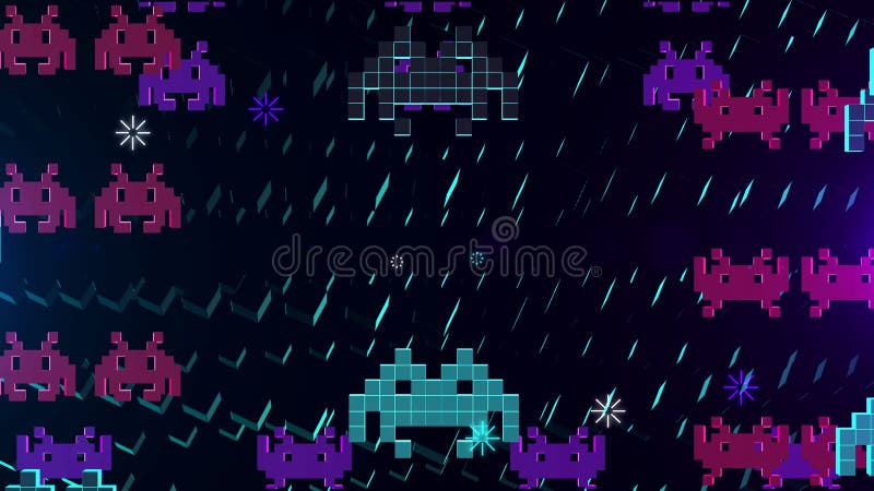 Pixel Art Game Over. Alpha Channel Stock Footage - Video of gamer ...