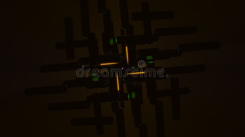Abstract Vj Loop With Pulsating Neon Light And Rotating Geometric Shapes Stock Video Video Of