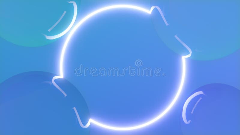 Seamless Animation of Glass Spheres Floating Around Neon Circle Light ...