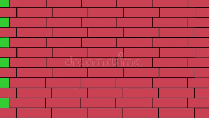 Red Brick Wall Animation Closing Seamlessly for Construction ...