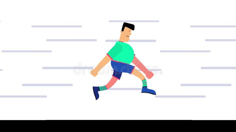 Seamless Animation of a Running Man. Dynamic Move of an Athlete in a ...