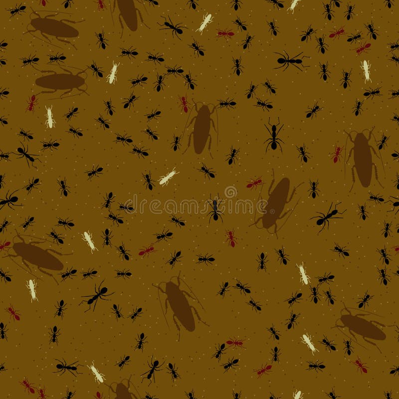 Seamless insect pattern stock vector. Illustration of earthworm - 18976696