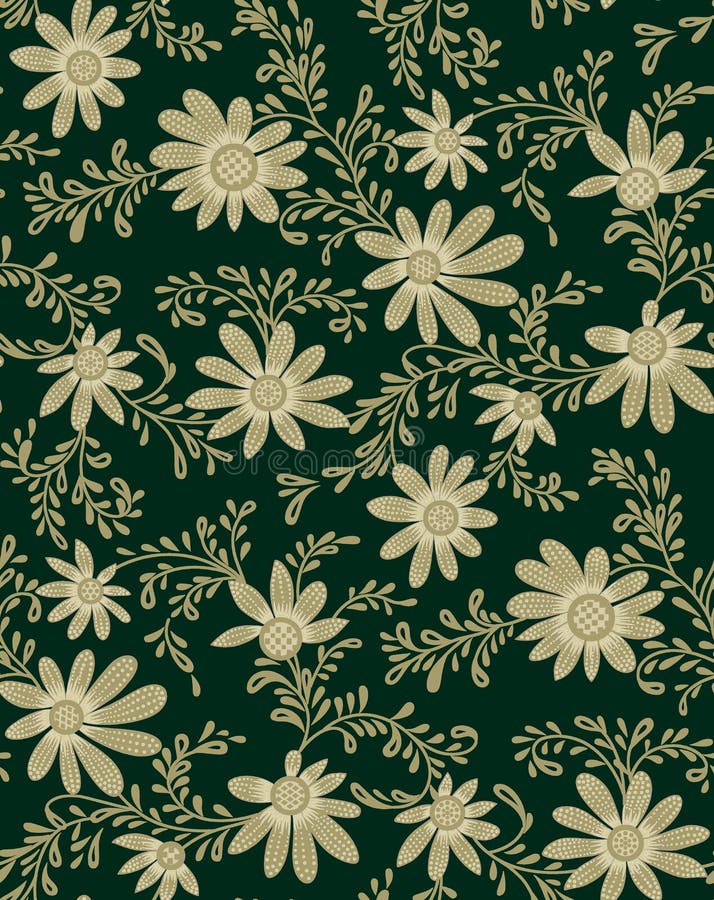 Antique Flower Design with Digital Background Stock Illustration ...