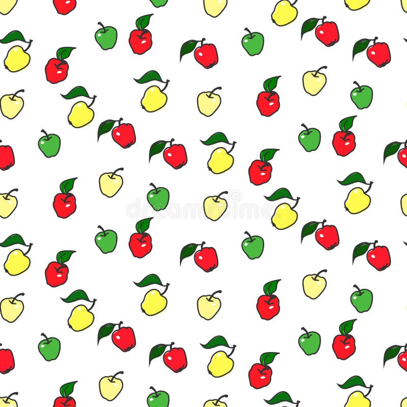 Seamless apple pattern stock vector. Illustration of green - 86200960