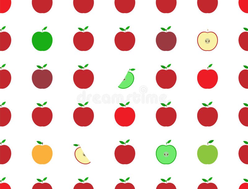 Seamless Apple Pattern on a White Background. Background of Apples ...