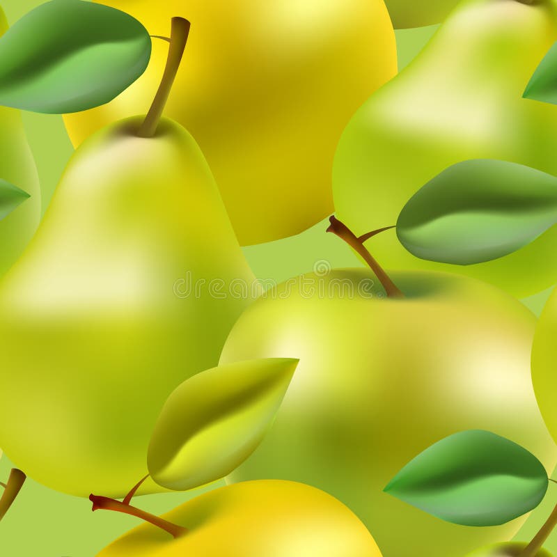 Seamless Apple and Pear Gradient Mesh Pattern Stock Vector ...
