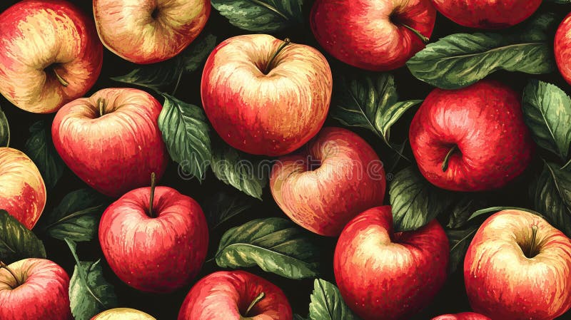 Seamless apples pattern stock photo. Image of collection - 331849896