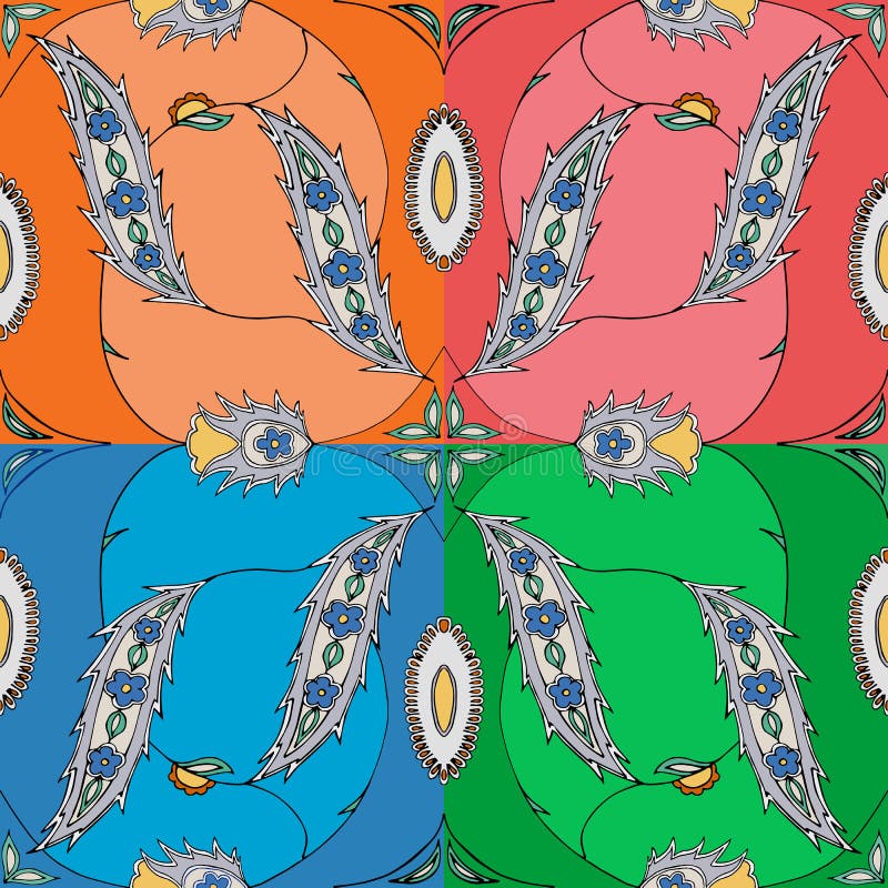 Seamless Arabic Color Pattern. Vector Stock Vector - Illustration of ...