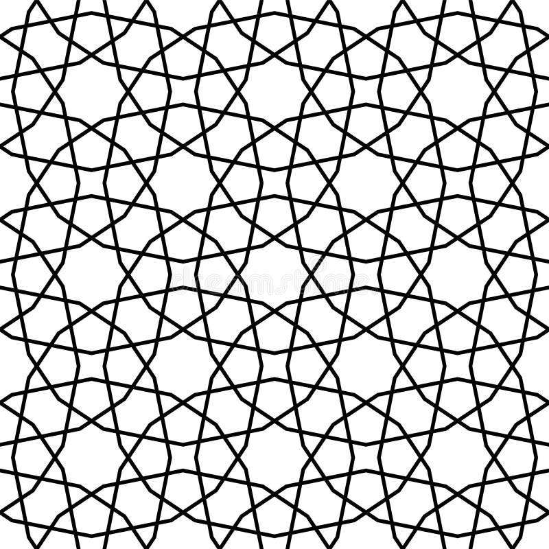 Seamless Arabic Geometric Ornament in Black and White.Average Thickness ... Seamless Arabic Geometric Ornament in Black and White.Average Thickness ...
