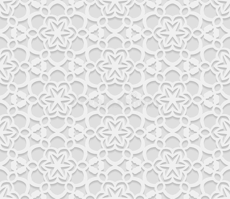 Seamless Arabic Geometric Pattern, 3D White Background, Indian Ornament ...
