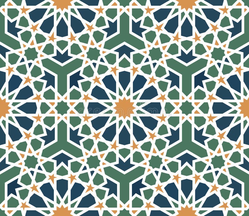 Seamless arabic pattern. stock vector. Illustration of geometry - 117090947