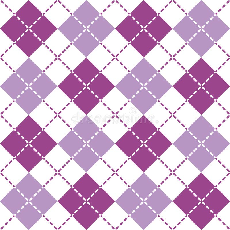 Dashed Argyle Pattern in Purple and White Stock Vector - Illustration of checkerboard, design ...