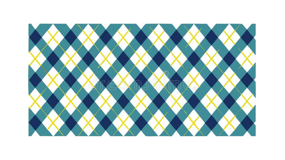 Seamless Argyle Pattern in Teal, Yellow, and Cream, Classic Textile ...
