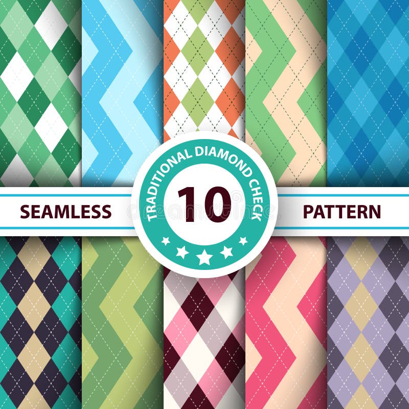 Seamless Argyle Plaid Blue Pattern. Diamond Check Stock Vector ...