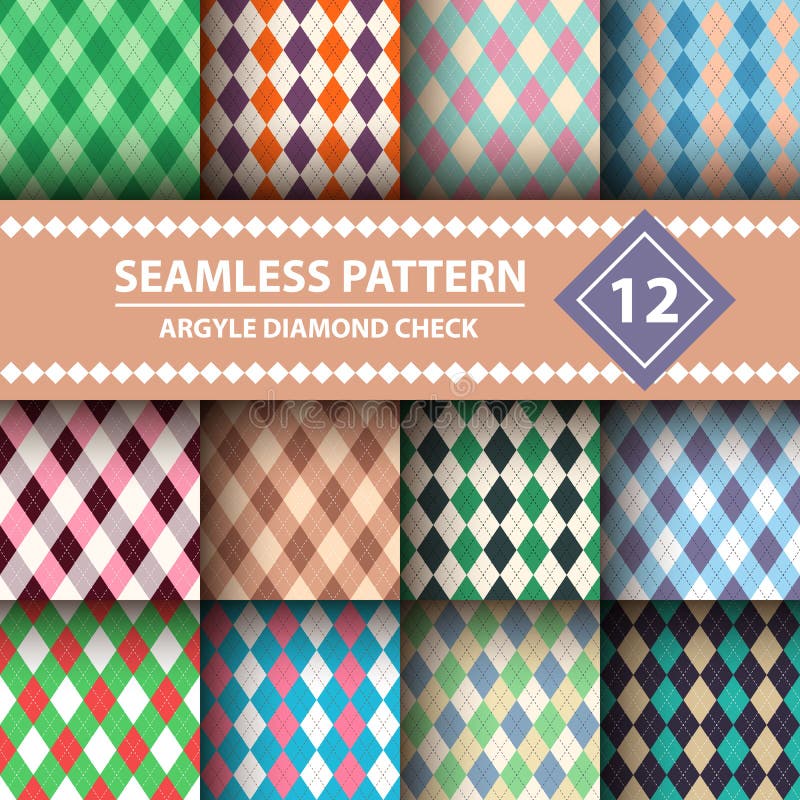 Seamless Argyle Plaid Blue Pattern. Diamond Check Stock Vector ...