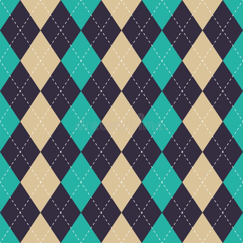 Seamless Argyle Plaid Blue Pattern. Diamond Check Stock Vector ...
