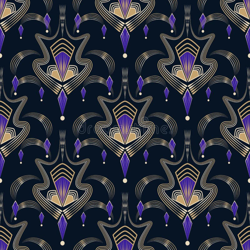Seamless Art Deco Modern Pattern Graphic Ornament. Abstract Stylish ...