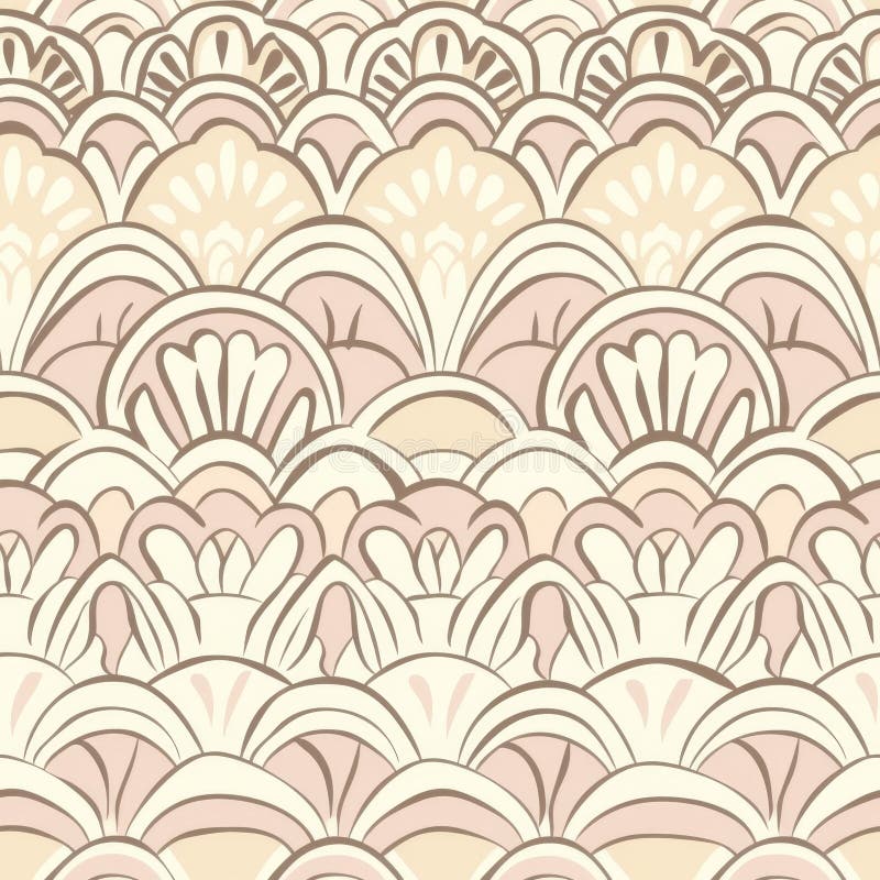 Seamless Art Deco Pattern with Elegant Vintage Floral Motifs Stock ...