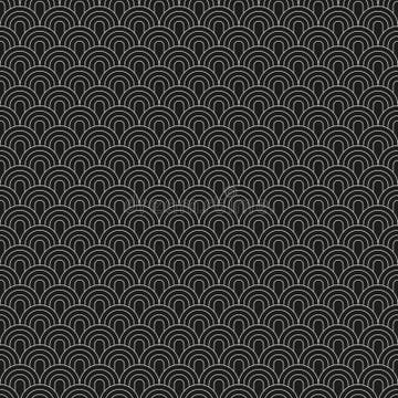 Seamless Art Deco Scallop Pattern Background Texture Stock Illustration ...