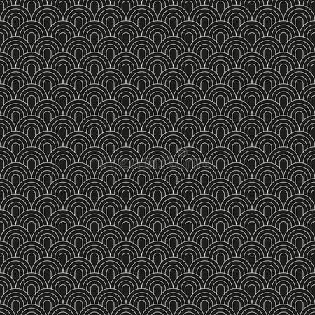 Seamless Art Deco Scallop Pattern Background Texture Stock Illustration ...
