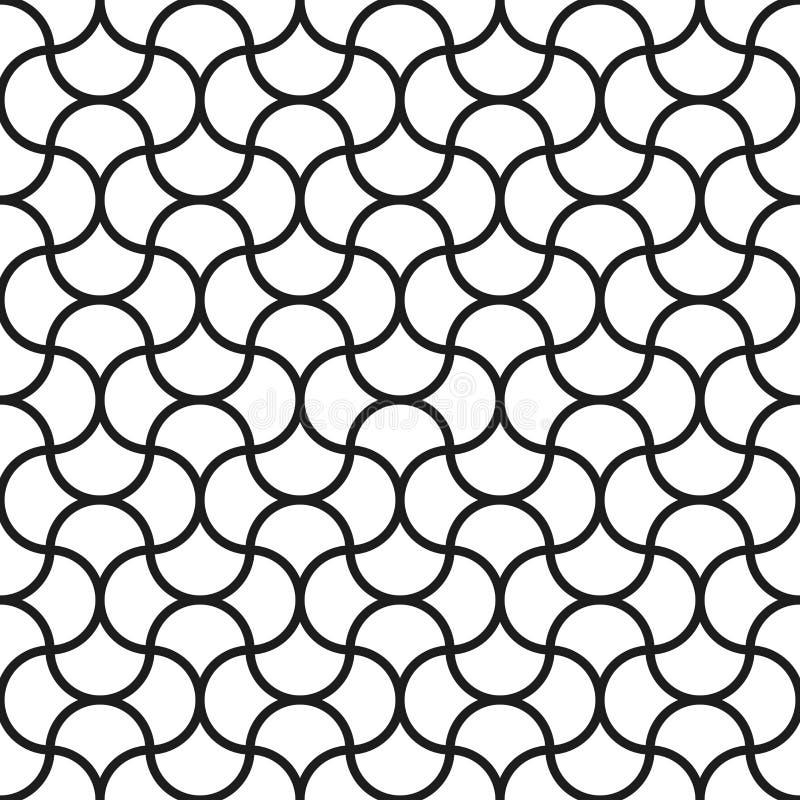 Seamless Art Deco Scallop Pattern Background Stock Illustration ...