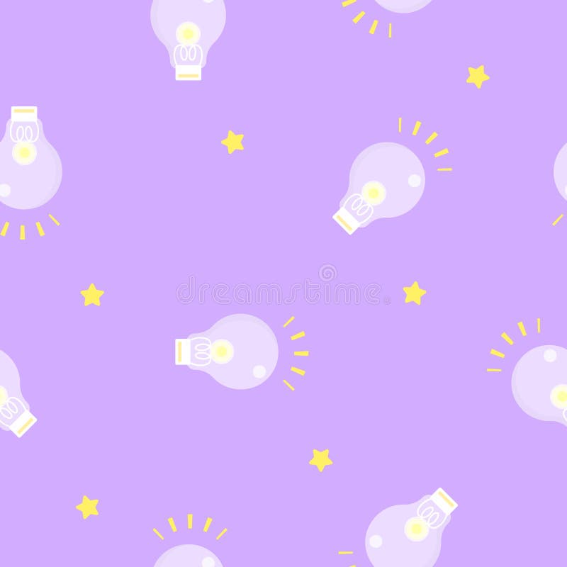 Seamless Art Light Bulb Lamp with Star Repeat Pattern in Purple ...