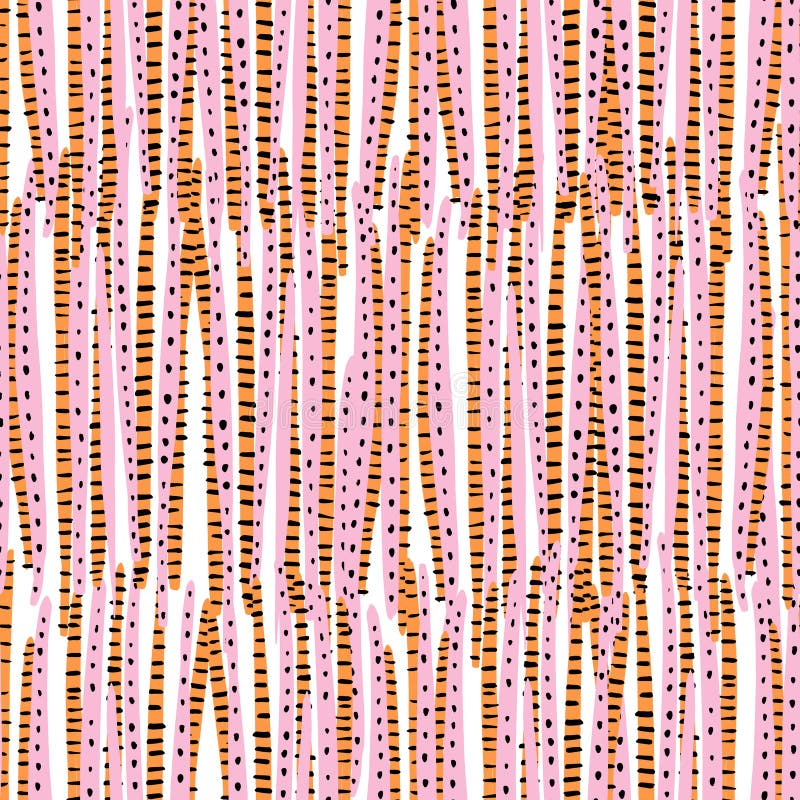 Seamless Artistic Pattern with Hand Drawn Colorful Stripes. Fashion ...