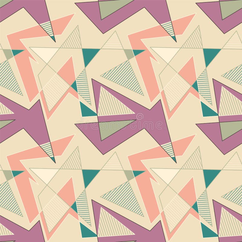 Seamless Artwork with Curved Abstract Triangle Elements for Prints ...