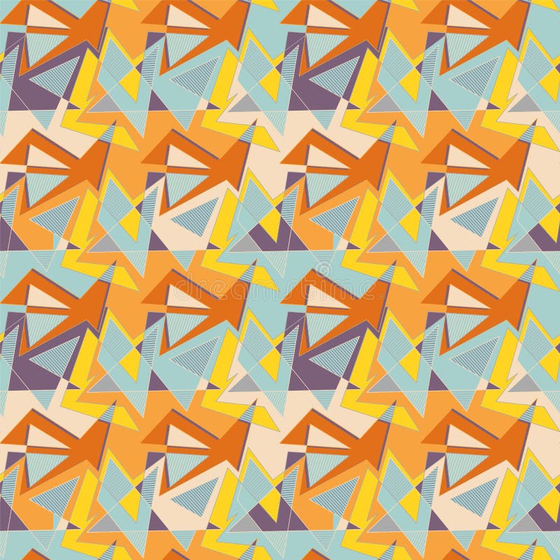 Seamless Artwork with Curved Abstract Triangle Elements for Prints ...