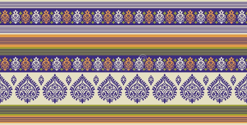 Seamless Asian Textile Fabric Border Design Stock Vector - Illustration ...