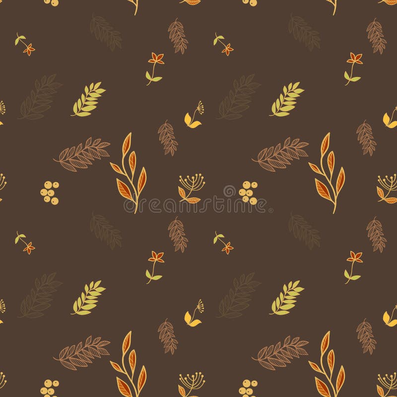 Seamless autumn background stock vector. Illustration of flora - 34265474